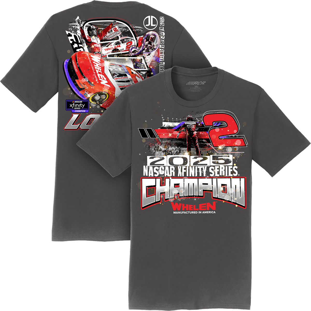 Jesse Love 2025 NASCAR Xfinity Series Champion 2-Spot Gray Tee – RCR ...