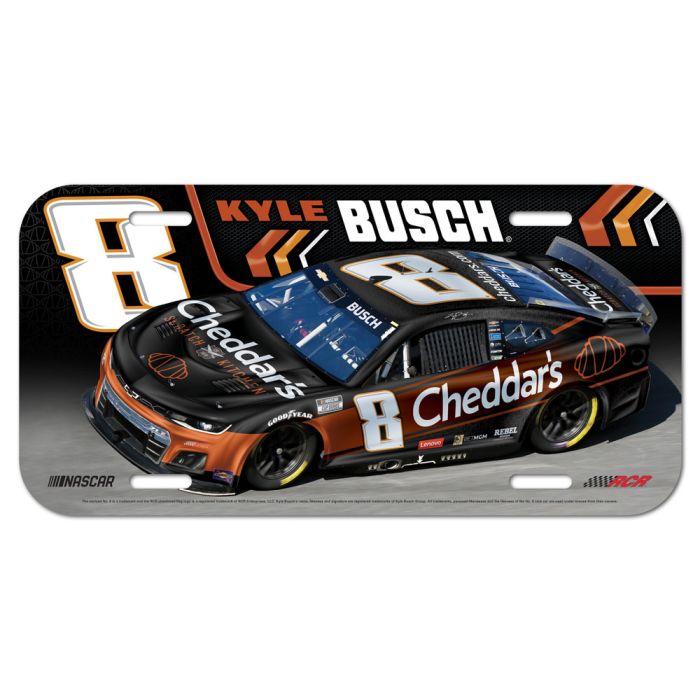 Kyle Busch 2025 Cheddar's Plastic License Plate – RCR Museum & Team Store