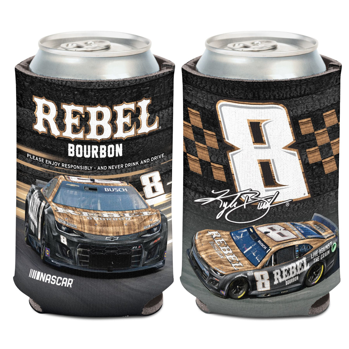 Kyle Busch 2025 Rebel Bourbon Can Cooler – RCR Museum & Team Store