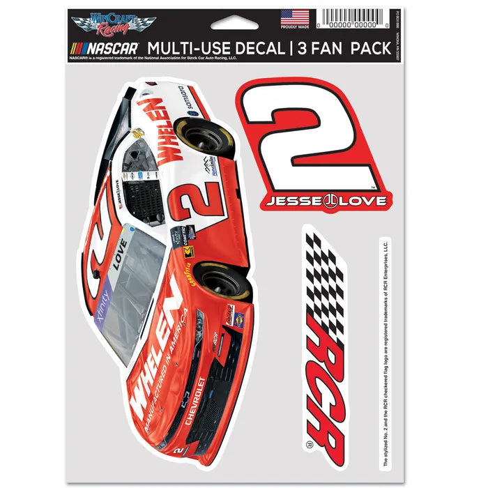 Jesse Love 2025 Whelen 3 Pack Decal Set – RCR Museum & Team Store