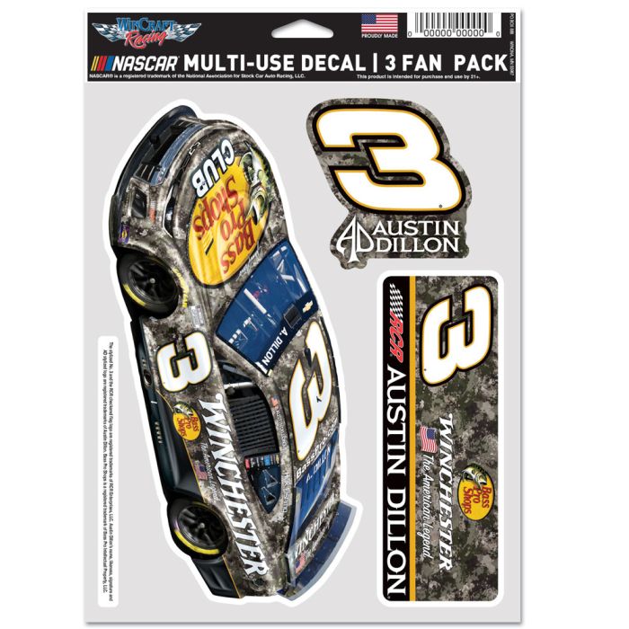 Austin Dillon 2025 Bass Pro Shops Winchester 3-Pack Decal Set – RCR ...