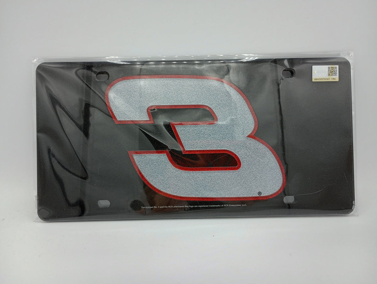 No. 3 RCR Black Glitter License Plate – RCR Museum & Team Store