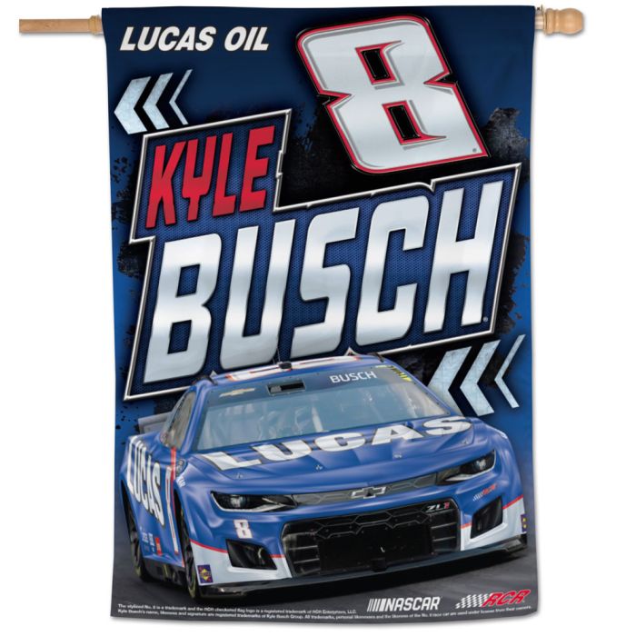 Kyle Busch 2025 Lucas Oil 28" x 40" Vertical Flag – RCR Museum & Team Store